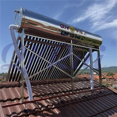 China Non-Pressure Solar Water Heater 200L Stainless Steel Vacuum Tube Hot Water System for sale