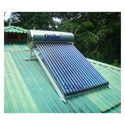 China Compact Non-Pressure Solar Water Heater 100L to 500L Stainless Steel Vacuum Tube Solar Geyser for sale
