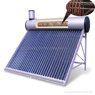 China Pressurized Solar Water Heater Evacuated Tube 300L Copper Coil Heat Exchanger for sale