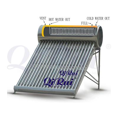China Pre Heated Compact Pressurized Solar Water Heater 300L Stainless Steel Coil for sale