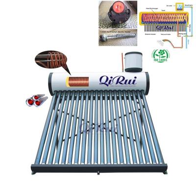 China Roof Mounted Pressurized Solar Water Heater 300L Copper Coil Heat Exchanger for sale