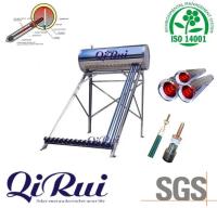 China All Stainless Steel Heat Pipe Solar Hot Water Heater System 200L 20 Tubes Solar Keymark EN12976 for sale