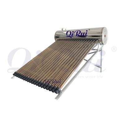 China 100L 300L Integrated Heat Pipe Solar Water Heater Pressurized Vacuum Tube System for sale