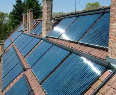 China Roof Mounted Vacuum Tube Pressurized Heat Pipe Solar Thermal Collector 58mm x 1800mm for sale