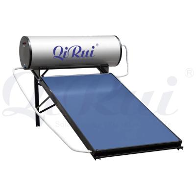 China 100L to 500L Enamel Jacket Tank Flat Plate Solar Water Heater with Thermosiphon Circulation for sale