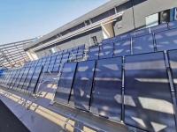 China Titanium Blue Coated Flat Plate Solar Thermal Collector 2 2.5 3 sqm Copper Pipe for sale