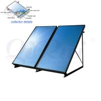 China Titanium Blue Coated Flat Plate Solar Collector 2 sqm Copper Pipe Solar Thermal Panel for sale