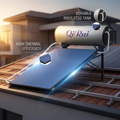 China Flat Plate Solar Water Heater 100L to 300L Enamel Jacket Tank High Pressure Solar Geyser with CE Keymark for sale