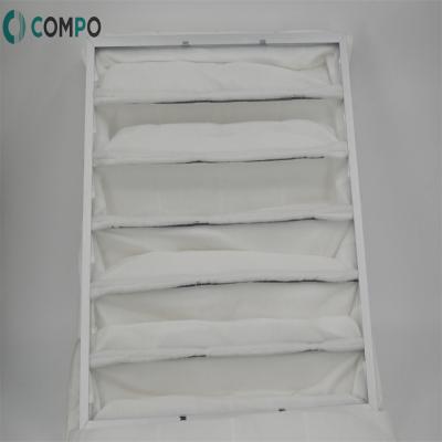 China Multi Pocket Type AHU Filters F5 F6 F7 F8 F9 Pleated Bag Filter for sale