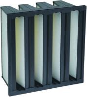 China Medium Fiberglass Media V Bank Air Filter Compact F7 F8 F9 For Ventilation System for sale