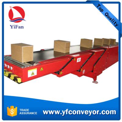 China 40ft Container Loading Unloading Telescopic Belt Conveyor with Hydraulic Lift for sale