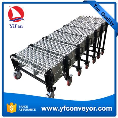 China Heavy Duty Gravity Flexible Steel Skate Wheel Conveyor,Warehouse Loading Unloading Conveyor for sale