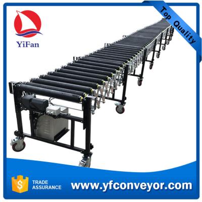 China Flexible Extendable Rubbered Roller Conveyor for sale