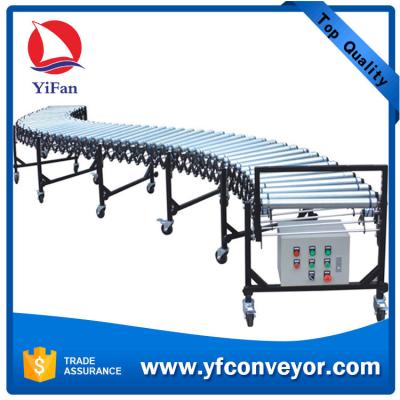 China Good Load Capacity Motorized Flexible Telescopic Roller Conveyor for sale