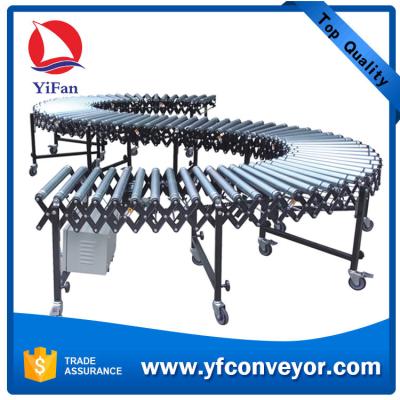 China 4m Flexible Extendable Powered Roller Conveyor for sale