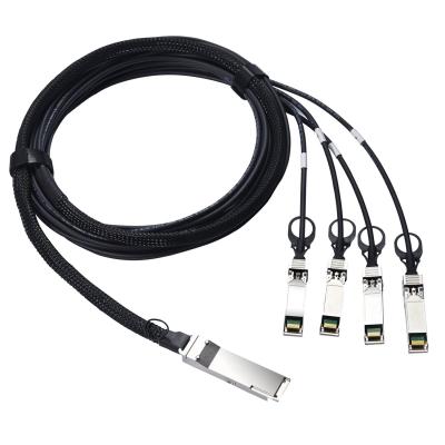 China 5m 40G QSFP+ to 4xSFP+ Breakout DAC - 40GBASE-CR4 Passive Direct Attach Copper Twinax QSFP to SFP Cable for sale