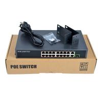 China 16 port POE switch with 250W IEEE802.3af/at 48V 16+2+1SFP megabit with gigabit uplink for sale