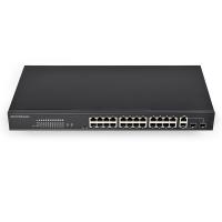 China 24 port POE switch IEEE802.3af at Standard 2TP 2SFP Combo uplink switch POE network switch for sale