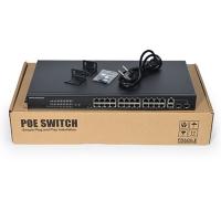 China 24 port POE switch IEEE802.3af at Standard 2TP 2SFP Combo uplink switch POE network switch for sale