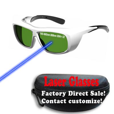 China 765-865nm 808nm OD6 Customize Laser Protection Lenses Protective Glass for Welding Cutting Engraving Laser Safety Glasses Goggle for sale