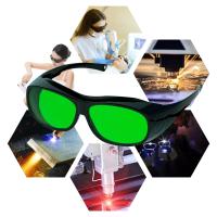 China OD5 OD7 1064nm Plastic Filter 808nm Safety Unioptics Laser Protective Glass Industry Blue Green Welding Protective Glasses for sale