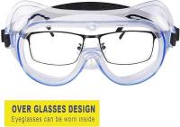 China Anti-Fog Protective Clear Lens Wide-Vision Adjustable Chemical Splash Eye Protection Soft Lightweight Safety Goggles Glasses for sale