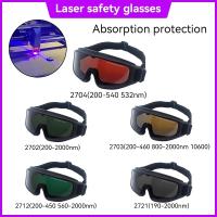 China For laser Optical safety goggles OD3 OD5 190-480nm high absorption protective glasses UV laser safety lenses Laser pointer safety 532nm green laser Eye injury prevention Laser hazard control for laser for sale