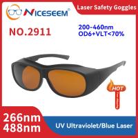 China Professional laser glasses laser protection safeti glasse glasses for laser ipl laser glasses glasses with laser 200-460nm OD6 Laser protective glasses certified professional laser glasses Laser glass for sale