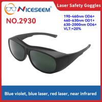 China Laser glasses laser protection glasses Laser protective glasses certified laser protection lenses laserprotective sheet 190-460nm 460-630nm OD1+ OD6 630-2000nm for laser laser protective glasses for sale