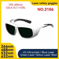 China LASER SAFETI GLASSES laser protection glasses for laser laser protective glasses 190-690nm 266nm 532nm 632nm Uv Ultraviolet blue Laser Green Laser Laser safety glasses co2 laser protection glasses for sale