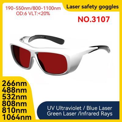 China Laser safety glasses LASER SAFETI GLASSES laser protection 190-550nm 800-1100nm 266nm 488nm 532nm 810nm Infrared Rays protection laser Laser protective lenses laser lenses protect laser ipl glasses for sale