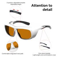 China Laser protective glasses certified LASER SAFETI GLASSES laser protection OD6 LASER 532 266nm 488nm 200-460nm Blue Laser protective glasses for laser professional laser glasses Laser glasses protection for sale