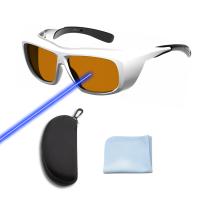 China Laser protective glasses certified LASER SAFETI GLASSES laser protection OD6 LASER 532 266nm 488nm 200-460nm Blue Laser protective glasses for laser professional laser glasses Laser glasses protection for sale
