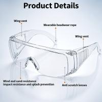 China Tactical Sunglasses Prescription Protective Eye Wear PC Unisex UV400 Custom Square Anti Fog Clear Wrap Invisible Ink Goggles OTG Over Glasses for Cycling Construction Laboratory Workshop Work for sale