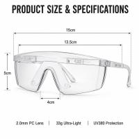 China Industrial Protection Lenses Prescription Goggles CE ANSI Z87.1 Fashion Anti Fog Dust Working Stylish Clear Safety Glasses UV Protection Anti Scratch Anti Impact Indirect Vents Wrap Around Lightweight for sale
