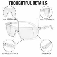 China Industrial Protection Lenses Prescription Goggles CE ANSI Z87.1 Fashion Anti Fog Dust Working Stylish Clear Safety Glasses UV Protection Anti Scratch Anti Impact Indirect Vents Wrap Around Lightweight for sale