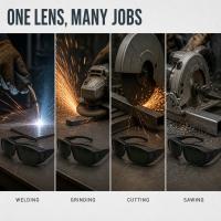 China Safety Wrap-Around Welding Lens Shade 5 6-12 Anti-Scratch UV Laser Protective Welding Glasses Compact Cutting Grinding Goggles, Impact-Resistant Adjustable Industrial Work Lightweight Anti-Fog Coating for sale