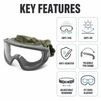 China Tactical Glasses clear Goggles Tactical Men Tactical Sunglasses Glasses Ocular Glasses Anti Fog Impact Resistant UV400 protect Airsoft Paintball Cycling Outdoor Sports Lens Wholesale OEM ODM for sale