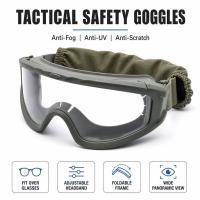 China Tactical Glasses clear Goggles Tactical Men Tactical Sunglasses Glasses Ocular Glasses Anti Fog Impact Resistant UV400 protect Airsoft Paintball Cycling Outdoor Sports Lens Wholesale OEM ODM for sale