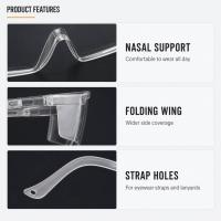 China Custom Dust Clear Dark Lens Shield Trendy ANSI Z87 Unisex Impact Resistant Polycarbonate Safety Glasses Anti Fog Scratch Resistant Wrap Around Folding Wing Eye Protection Lab Work Construction Outdoor for sale