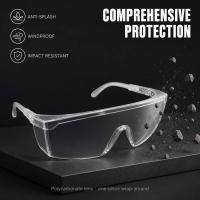 China Custom Dust Clear Dark Lens Shield Trendy ANSI Z87 Unisex Impact Resistant Polycarbonate Safety Glasses Anti Fog Scratch Resistant Wrap Around Folding Wing Eye Protection Lab Work Construction Outdoor for sale