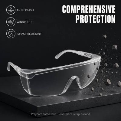 China Custom Dust Clear Dark Lens Shield Trendy ANSI Z87 Unisex Impact Resistant Polycarbonate Safety Glasses Anti Fog Scratch Resistant Wrap Around Folding Wing Eye Protection Lab Work Construction Outdoor for sale