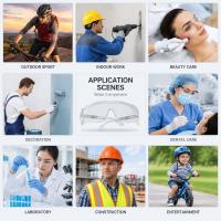 China Custom Dust Clear Dark Lens Shield Trendy ANSI Z87 Unisex Impact Resistant Polycarbonate Safety Glasses Anti Fog Scratch Resistant Wrap Around Folding Wing Eye Protection Lab Work Construction Outdoor for sale