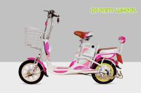 China Mini Cool Pedal Assist Electric Bike 350W 48V Pink White Fashion Throttle System for sale