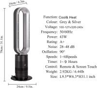 China 35W Power Tower Fan for Consistent Airflow and Swing Function in Portable House for sale