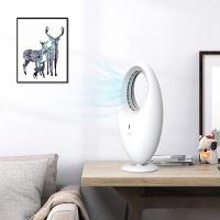 China Portable Electric Desk Fan Rechargeable Mini USB Bladeless Table Fan ABS PC Tower Fan for sale