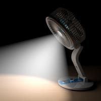 China Red Rechargeable Table Personal Space USB Mini Portable Fan with LED Light for Home Office for sale