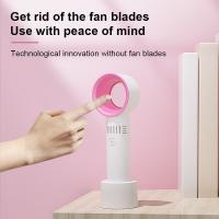 China Portable ABS PC Mini USB Charging Handheld Leafless Fan for Desktop Eyelash Blowing for sale