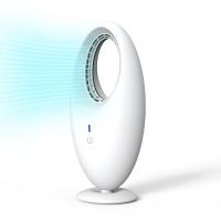 China Electric Fan Silent Automatic Mini Charging 2-in-1 Desktop Bladeless Fan with Light for sale
