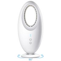 China Electric Fan Silent Automatic Mini Charging 2-in-1 Desktop Bladeless Fan with Light for sale
